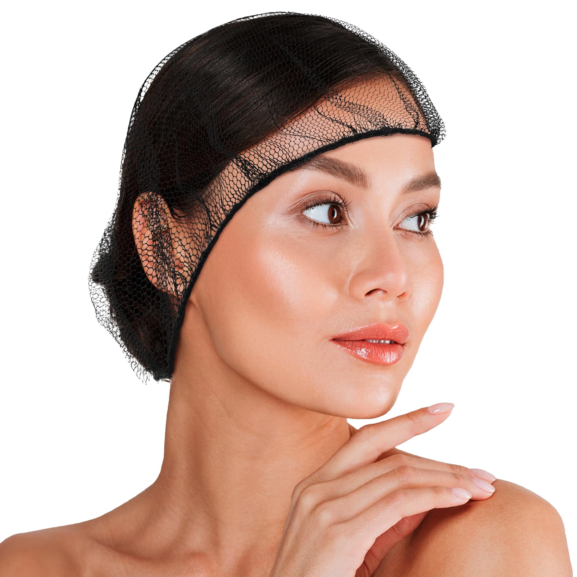Black Disposable Hair Nets | 28 Inch Bouffant Caps | PPE