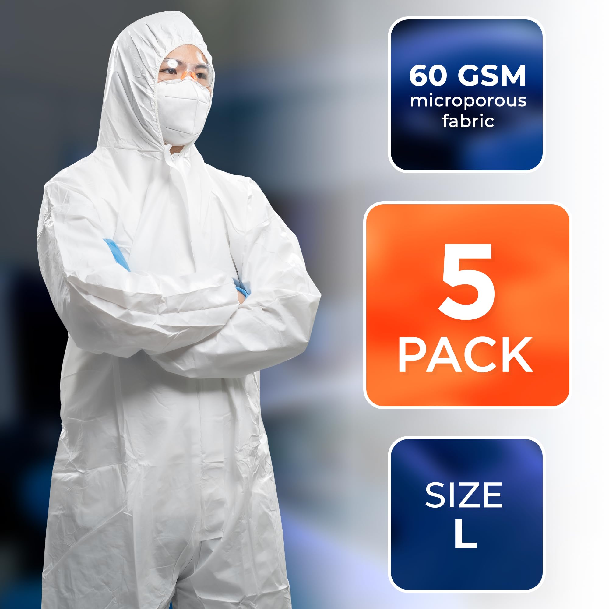 White Hazmat Suits | Waterproof Disposable Coveralls | PPE