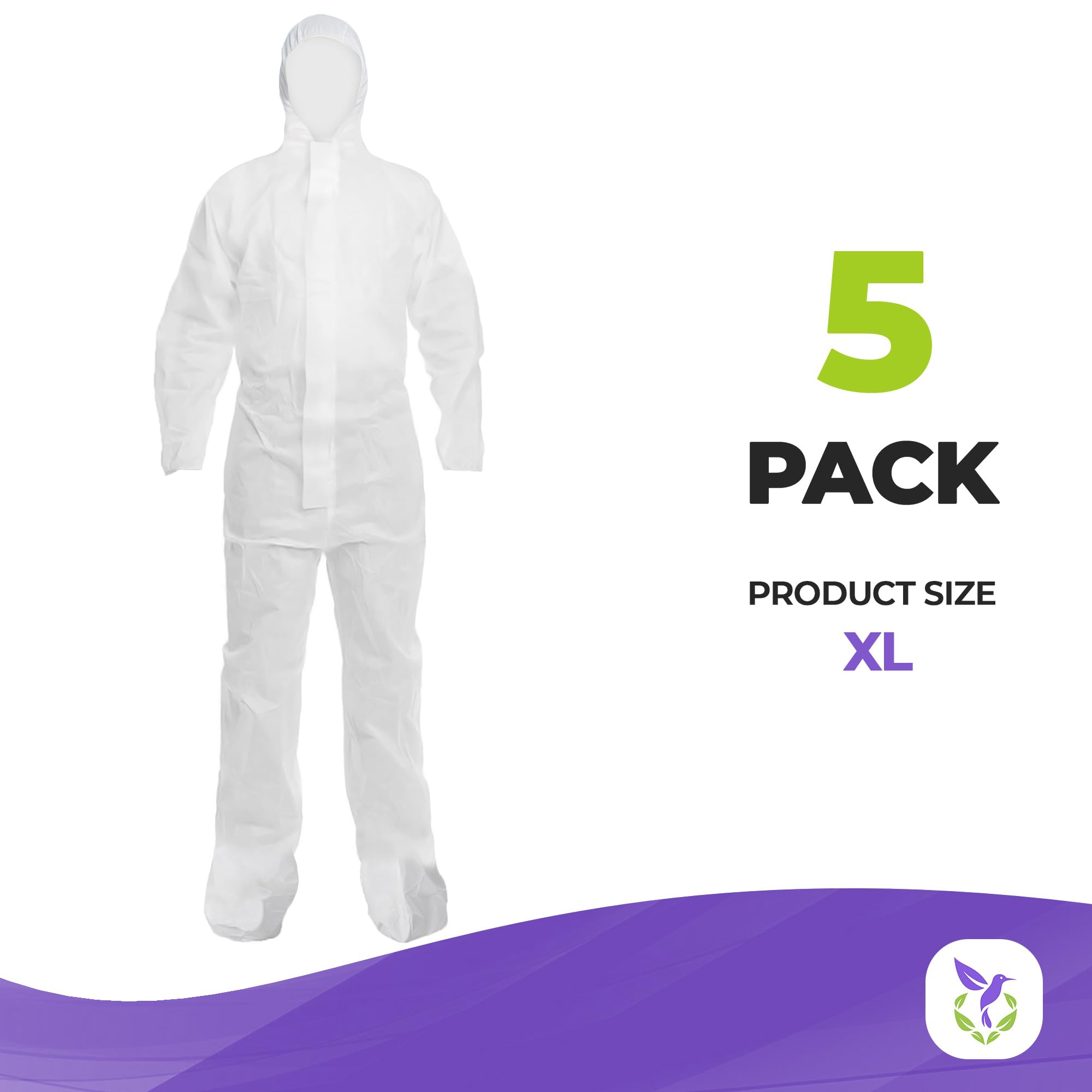 Disposable Waterproof Coveralls | SMS Lab Suit with Hood & Boots