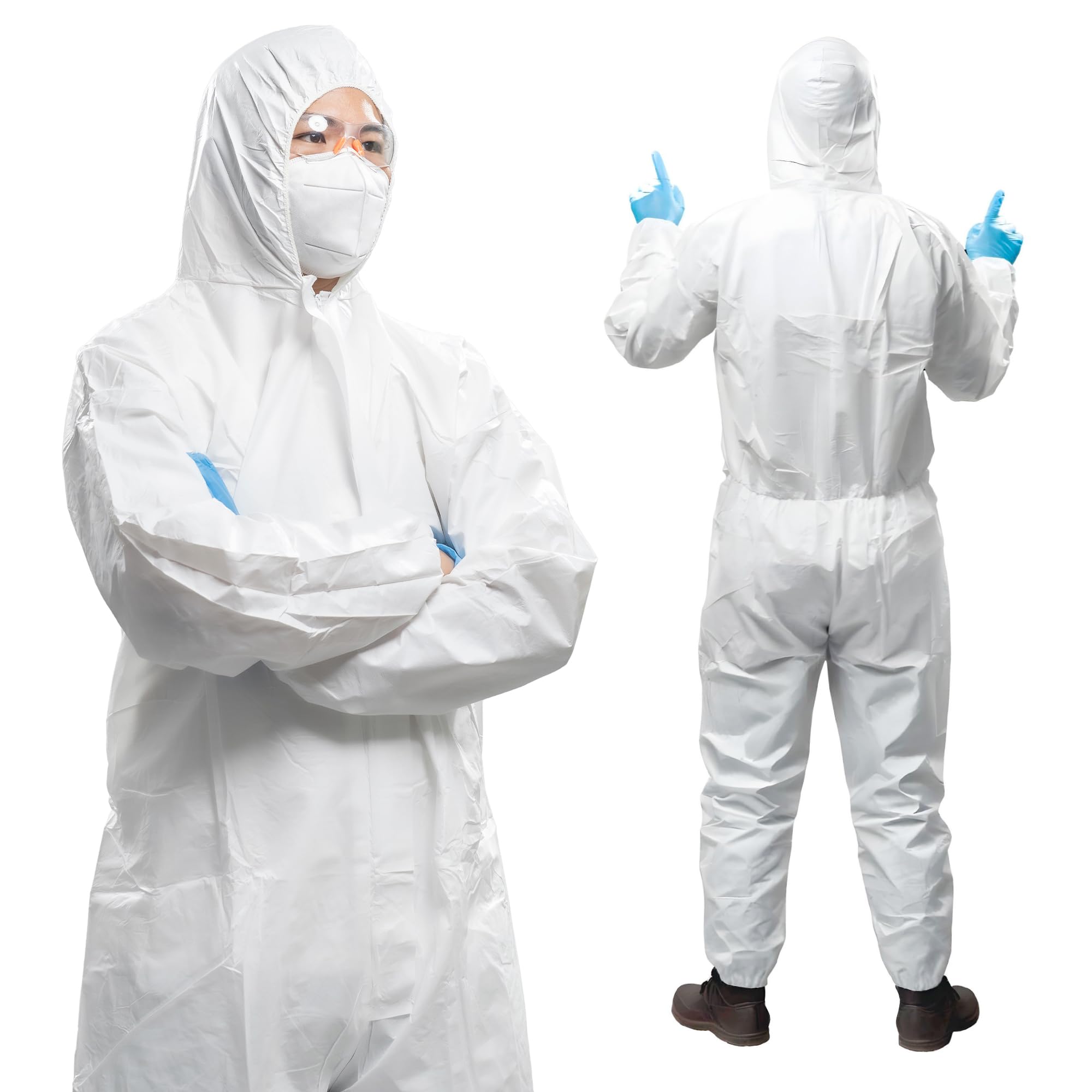 White Disposable Coveralls | Microporous Hazmat Suit | PPE