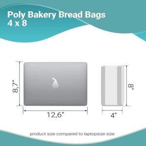 Buy Clear Plastic Bread Bags 4" x 2" x 8" Gusseted Bags