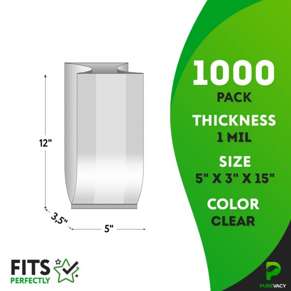 Clear Gusseted Poly Bags | 5x3x15 Plastic Packaging Bags
